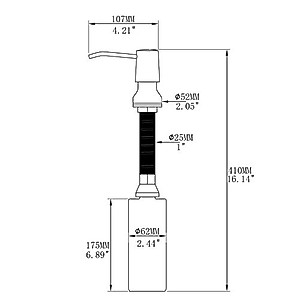 Soap Dispenser,Stainless Steel Dish Soap Dispenser for Kitchen,Hand Soap Dispenser Stainless Steel, Sink Soap Dispenser with Large Bottle, Oil Rubbed Bronze Soap Dispenser Refill from The Top