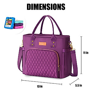 Yitote Lunch Bag Women Insulated with 4 Icepacks,Cute Lunch Bags for Women with Bottle Holder,Lunch Box for Women Lunch Bag with Adjustable Shoulder Strap,Women Lunch Bags for Work (Black)