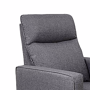 DaVinci Gabby Polyester Pillowback Swivel Glider in Shadow Grey, Greenguard Gold & CertiPUR-US Certified