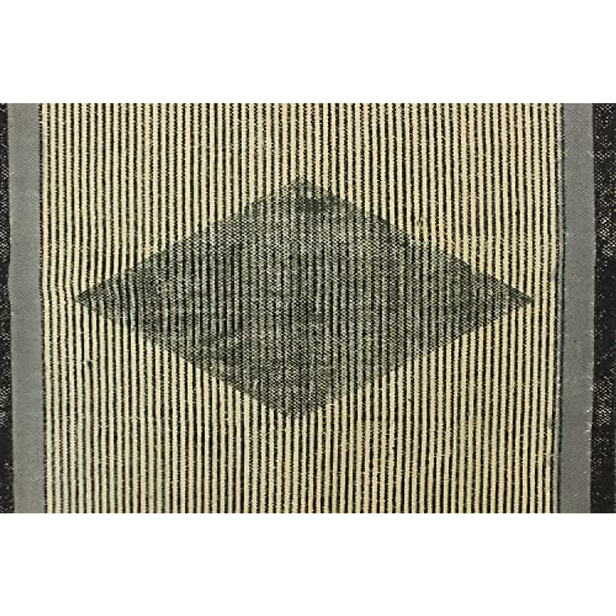 Casavani Hand Block Printed Area Rug Geometric Gray & Black Cotton Dhurrie Best Uses For Bedroom,Dining Room,Living Room,Balcony,Purch 4x6 5x8 6x9 Feet 4x12 Feet Runner