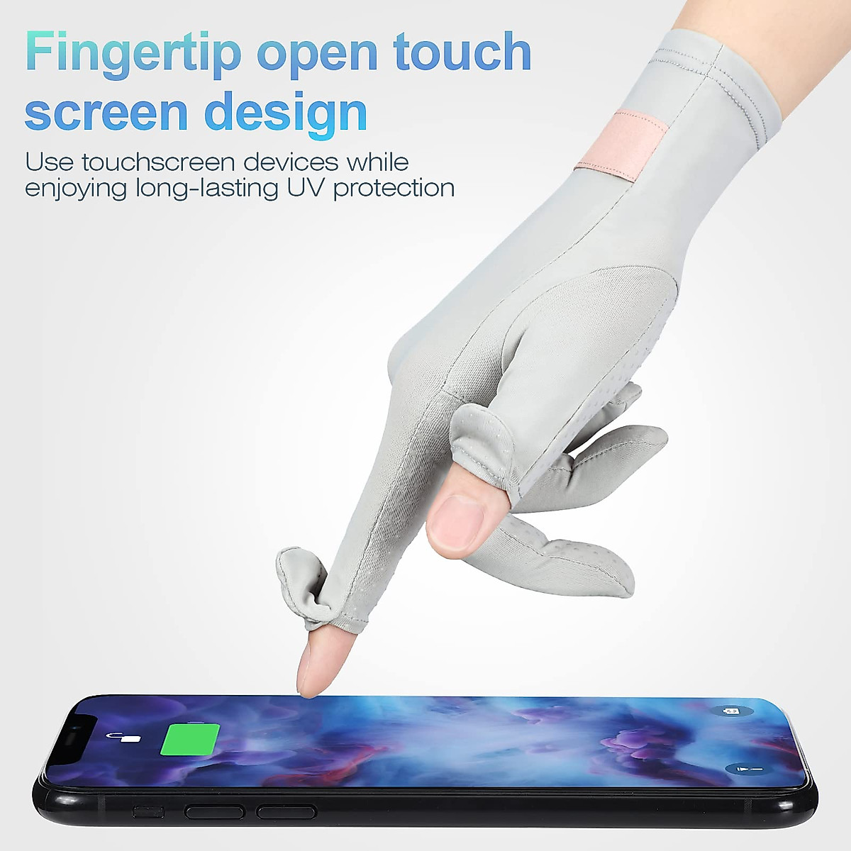 Zhanmai 3 Pairs UV Protection Gloves Women, Sunscreen Gloves, Summer Sun Protection Gloves, Full Finger Touchscreen for Golf Driving Riding Fishing Hiking