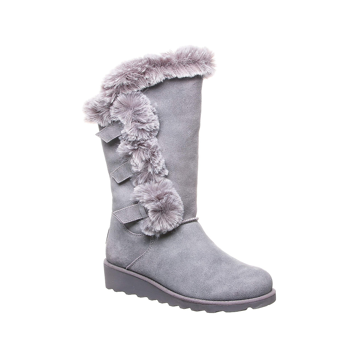 BEARPAW Women's Genevieve Gray Fog Size 10 | Women's Boot Classic Suede | Women's Slip On Boot | Comfortable Winter Boot