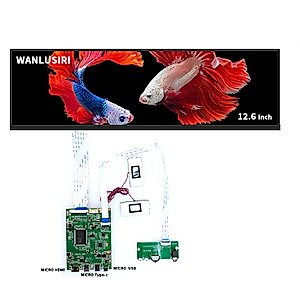 NV126B5M-N41, 12.6"LCD Screen with HD-MI Mini LCD Controllers VS-RTD2556HM-V1 for use Together, 1920X515 Display