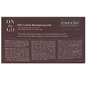 Cuccio Naturale Mini Cuticle Revitalizing Oils - Hydrating Oils for Instant Cuticle Repair for Dry Skin and Nails - Paraben and Cruelty-Free Formula - Four Soothing, Spa Quality Fragrances - 4 pc