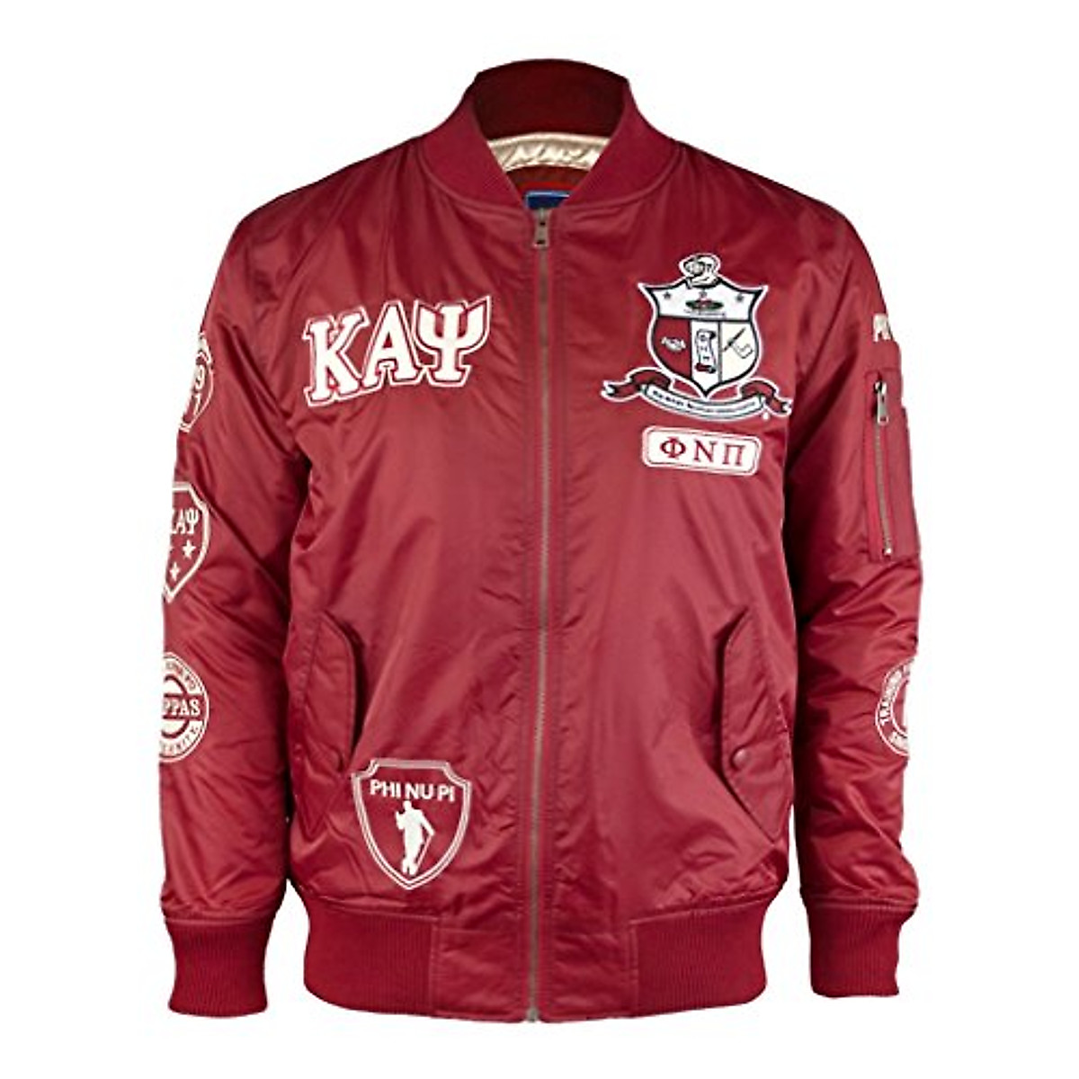 Kappa Alpha Psi Fraternity Mens Bomber Jacket 4XL Crimson Red