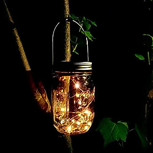 Ruifaya Solar Power Mason Jar Lid Lights LED Waterproof Fairy Decor String Wedding Outdoor Christmas De Party Garden L4Y7 L Light Lights