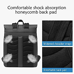 QIMIAOBABY Travel backpack laptop bag fashion casual backpack oversized business work computer bag school college school bag unisex (16 inch black with black)
