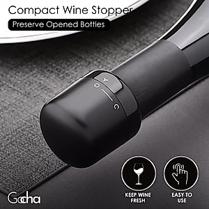 GOCHA Gadgets | Vacuum Wine Stopper | Champagne Stoppers With Vacuum Built-in | 1.5 inch Silicone Twist Top Wine Stopper | Reusable, Leak Proof (2 Wine + 2 Champagne Cork Stopper) | (Pack of 4)