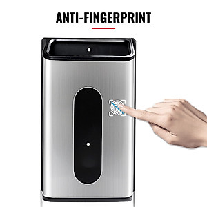 Wall Mount Grocery Plastic Bag Holder and Dispenser for Bags,LINAN Stainless Steel Saver, Anti-Fingerprints, Silver, Brushed Stainless Steel