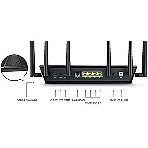 "ASUS AC3200 Tri-Band Gigabit WiFi Router, AiProtection Lifetime Security by Trend Micro, Adaptive QoS, Parental Control (RT-AC3200)"