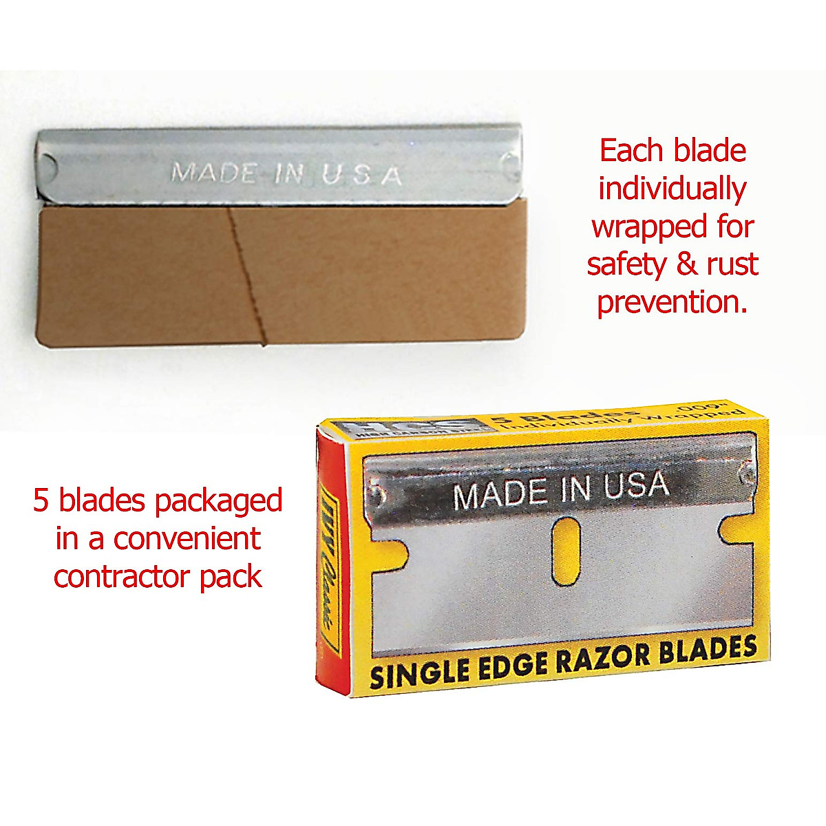IVY Classic 11156-2: Razor Blade Scraper with 5 Blades, USA, Contains 2 Scrapers + 2 Packs of 5 Blades