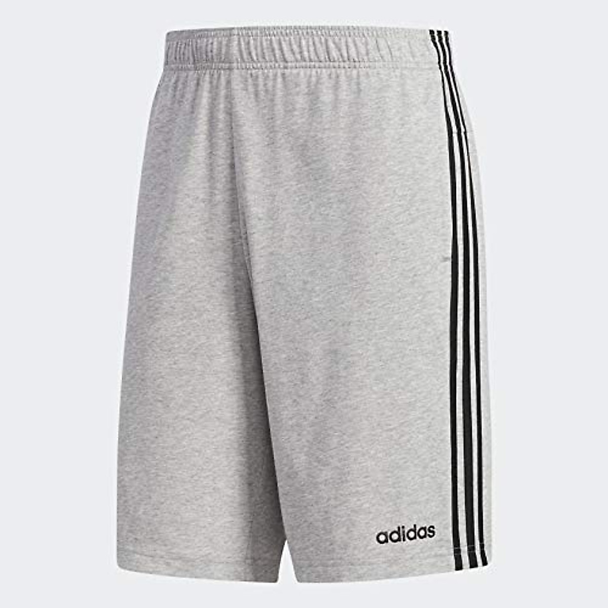 adidas Men's Essentials 3-stripes Single Jersey Shorts, Medium Grey Heather/Black, Medium