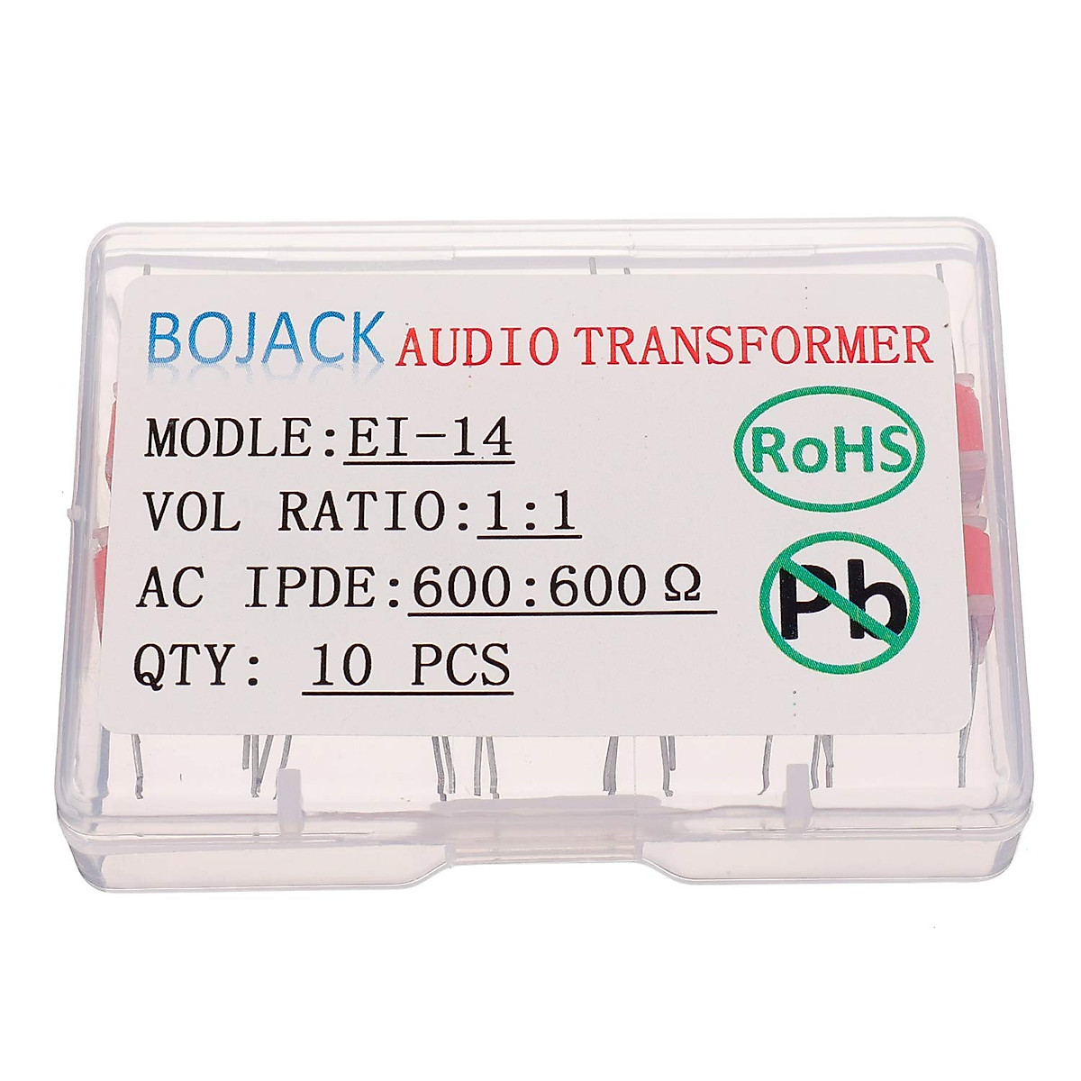 BOJACK EI-14 High Efficiency Audio Isolation Transformers 1:1 600:600 Ohm (Pack of 10)