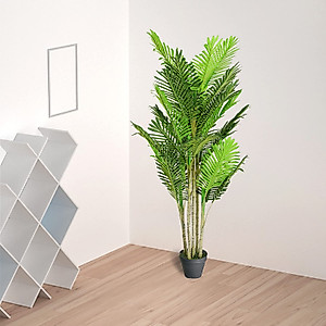 4.3 Feet Artificial Palm Plant Tree with 29 Trunks Faux Tree and Pot for Home Office Decoration…