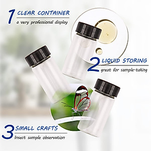 Cositina 20ml Clear Glass Sample Vials with Screw Cap,Empty Refillable Travel Glass Liquid Sampling Lab Storage Vials for Essential Oils,Perfumes, Lab Chemicals-Pack of 30