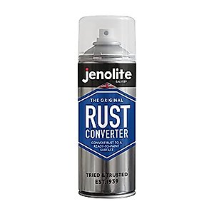 JENOLITE Rust Converter Aerosol | RUST TREATMENT | Reforms Rust into Ready to Paint Surface | Simply Spray on Rusted Surfaces | Epoxy Based Formula | 400ml (13.52 fl oz)
