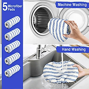 MASTERTOP Microfiber Mops for Floor Cleaning, Extra Large Industrial Mop,Floor Commercial Mop for Wet & Dry Use, Flat Mop for Hardwood, Vinyl, Laminate, Tile Floors, 5 Reusable & Washable Mop Refills