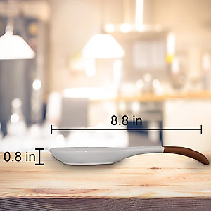 MAVOJI Spoon Rest for Stove Top – Large Farmhouse Spoon Holder for Kitchen Counter, Ceramic Utensil Holder for Big Cooking Spoon, Slotted Spoon, Spatula, Ladle, Serving Spoon, Tongs
