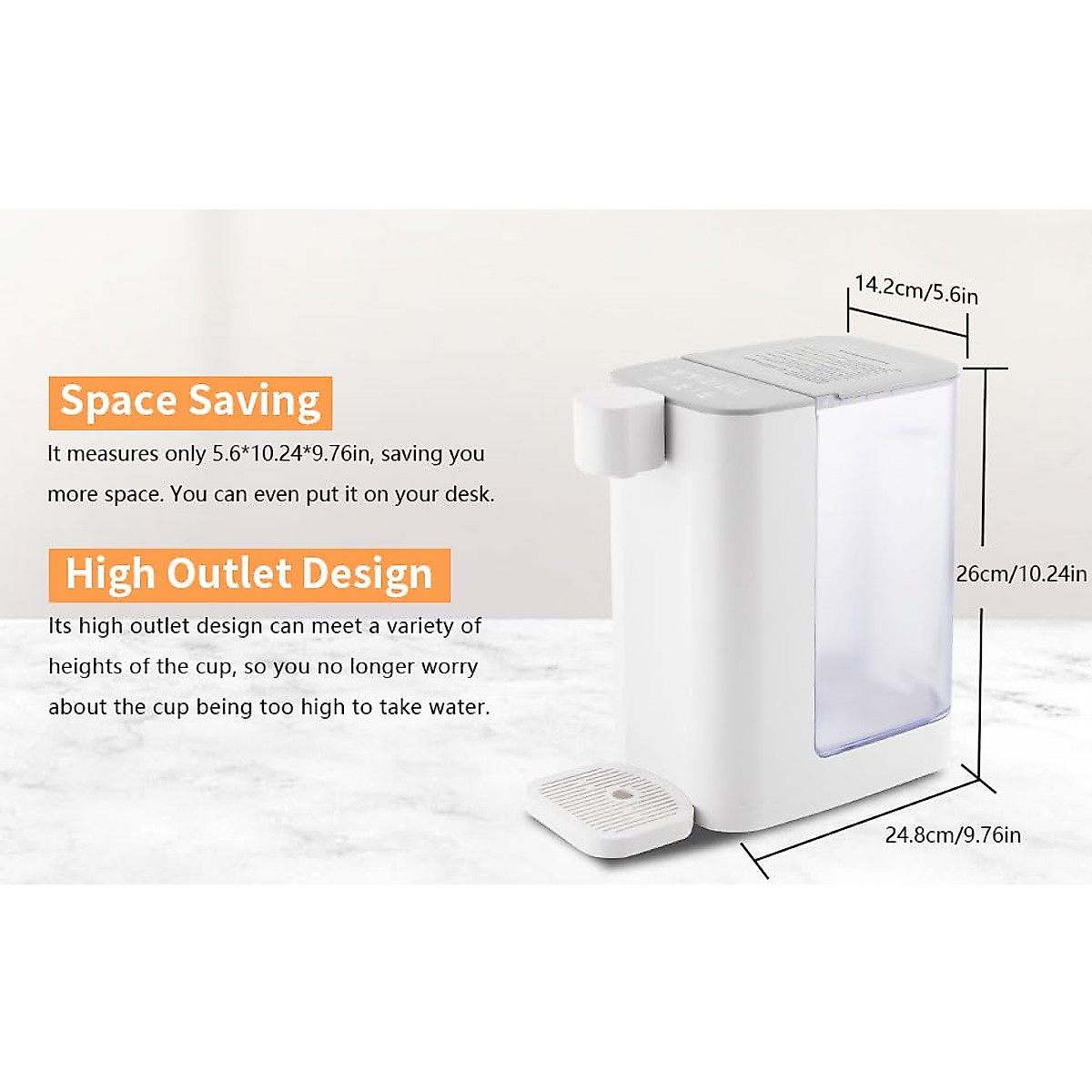 Goudergo 102 Ounce 3L Electric Kettles,Instant Hot Water Dispenser,Adjustable 5 Temperatures Water Filter for Including Homes & Offices & Schools & Other Places,Etc (white)