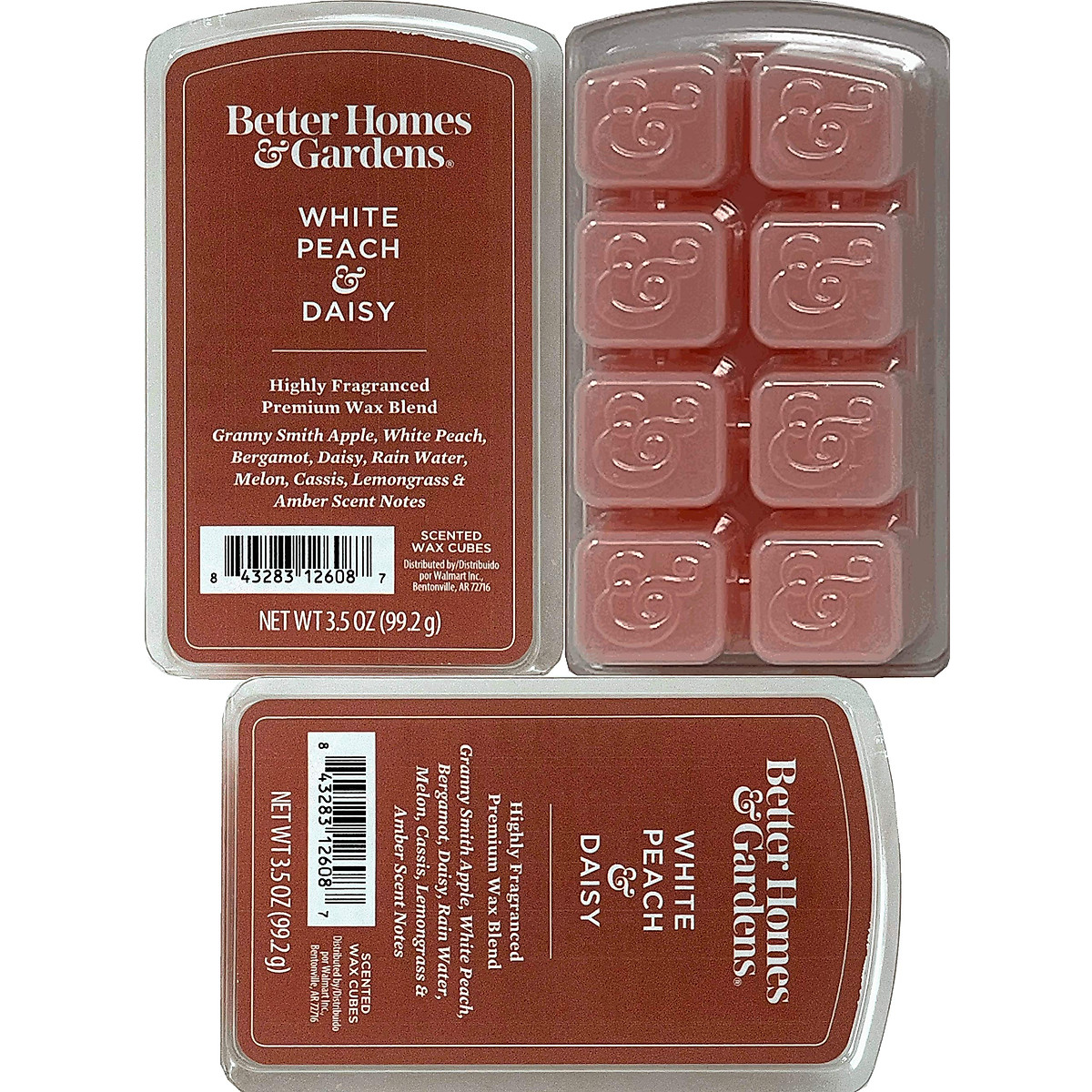 Better Homes & Gardens. Better Homes and Gardens - White Peach and Daisy 3.5oz Scented Wax Cubes 3-Pack Pink
