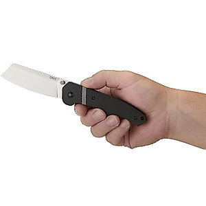 CRKT Ripsnort II EDC Folding Pocket Knife: Everyday Carry, Heavy Cleaver Style Blade, Thumb Stud Open, Liner Lock, Nylon Handle with Stainless Inlay, Deep Carry Pocket Clip 7270