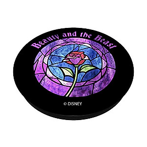 Disney Beauty And The Beast Rose Stained Glass PopSockets PopGrip: Swappable Grip for Phones & Tablets