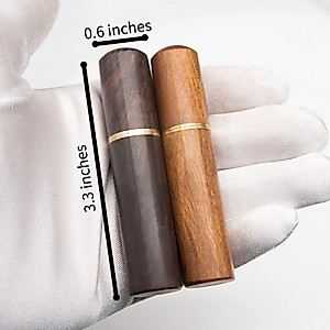 Huwane Toothpick Holder Portable Wood Toothpick Case Waterproof Handmade Craft Toothpick Pocket Box for Storage Toothpick, Needle, Pill, Bead, Ear Pick, Cotton Swab and Other Small Object (4 Packs)