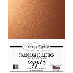Copper Stardream Metallic Cardstock Paper - 8.5 X 11 Inch - 105 Lb. / 284 Gsm Cover - 25 Sheets From Cardstock Warehouse