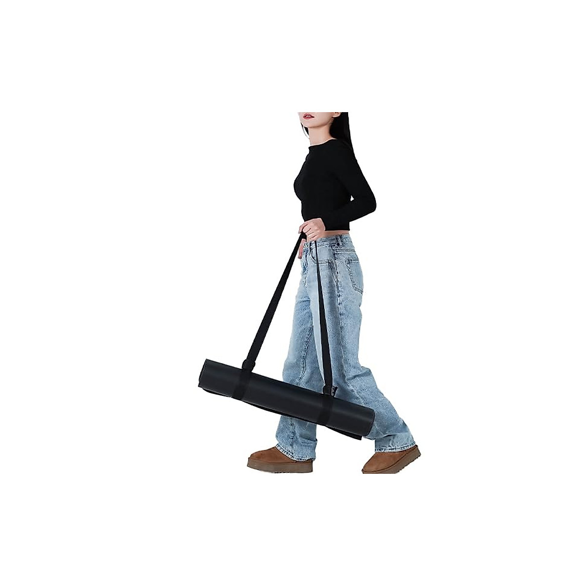 Uhawi Yoga Mat Bag Large Yoga Mat Tote Sling Carrier with 4 PocketsFits All Size Mats With Multi-Functional Storage Pockets Light And Durable（With Yoga Mat Carrying Strap） (Dark blue)