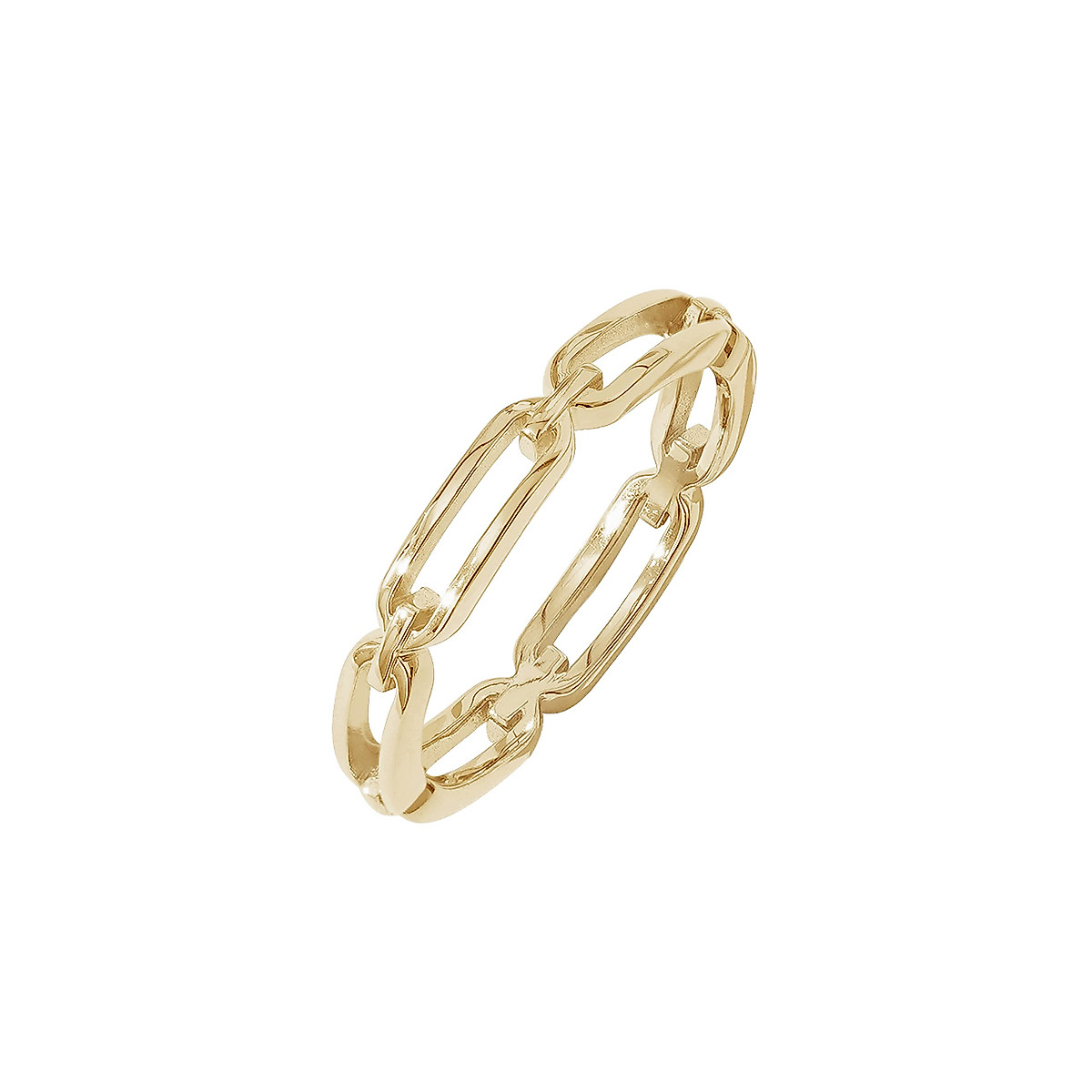 Amazon Essentials 14K Gold Plated Sterling Silver Chain Link Band Ring Size 8, Yellow Gold