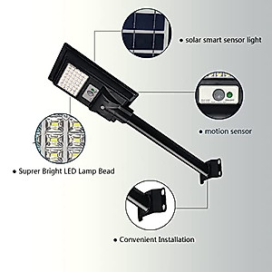 GLW 100W Solar Street Light, IP65 Solar Lights Outdoor Waterproof, Solar Lights for Outside with Remote Control and Motion Sensor for Yard,Garden, Stadium,Parking Lot (2 Pack)