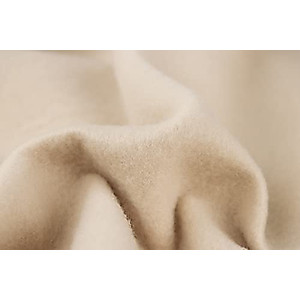 Lauweion Women Solid Basic Fleece Letter Loose Hoodie Sweatshirt Long Sleeve Kangaroo Pocket Drop Shoulder Pullovers Top Apricot