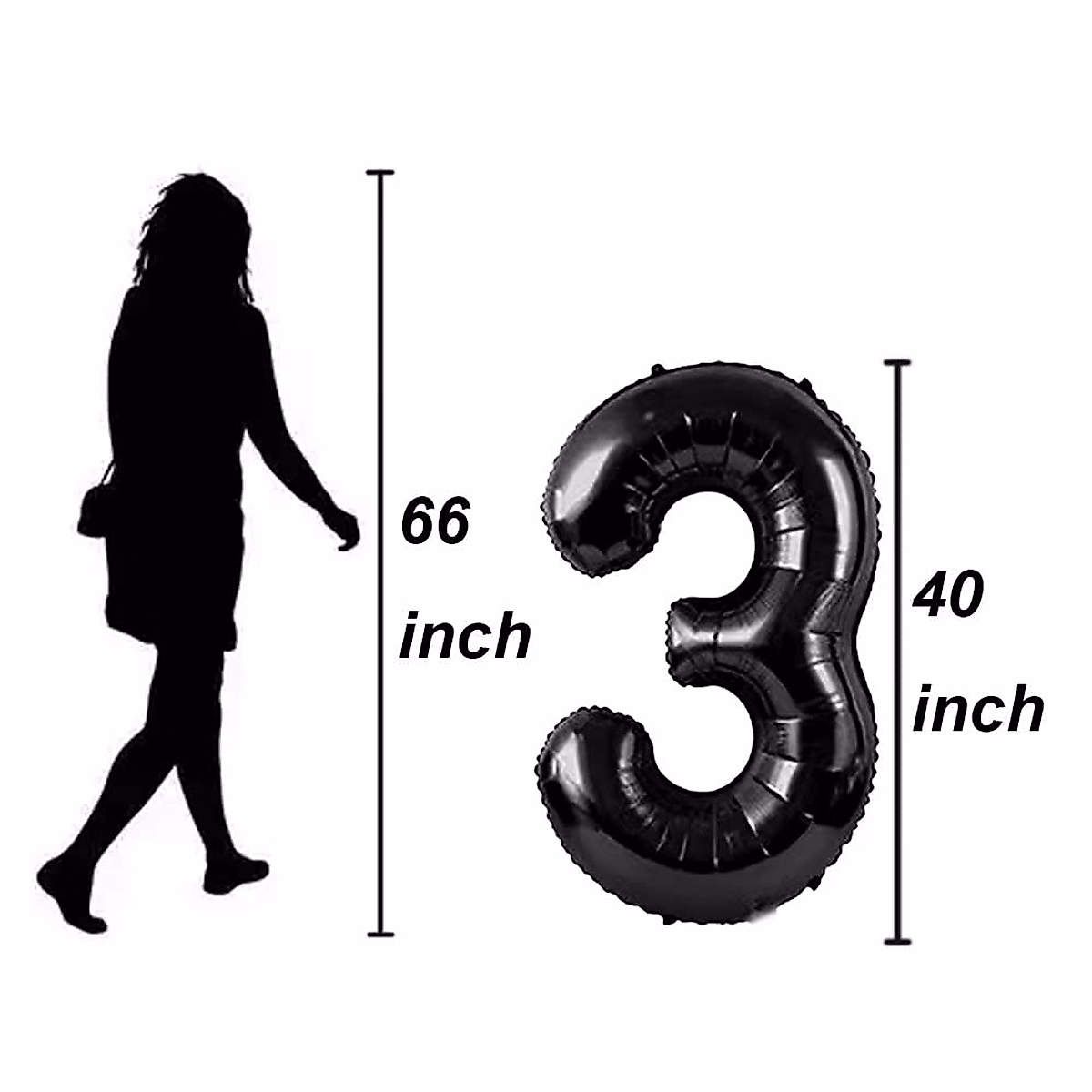 30th Birthday Decorations for Women & Men, All-Black 30th Birthday Decor, Party Decorations Large Number 30 Balloons