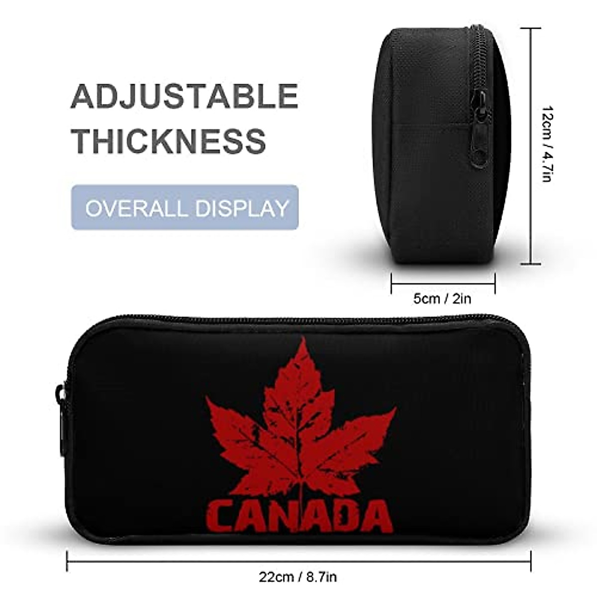 Canada Pencil Case Stationery Pen Pouch Portable Makeup Storage Bag Organizer Gift
