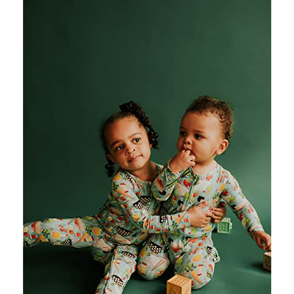 Jade&Kai Bamboo Footie Pajamas | Naptime n' Noodles | Soft and Stretchy | Gentle on Skin | Zipper Closure | Multiple Sizes (0-3mo)