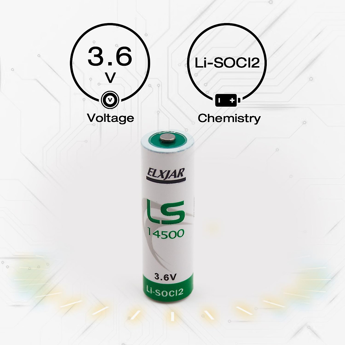 elxjar (10-Pack) 3.6V LS14500 ER14505 Battery, Water Electricity Meter PLC Facility Equipment Spare Generic Batteries