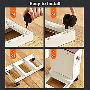 mopam Recycle Kitchen Trash Can 20L x 3 Compartment Garbage Can with Lid Total 16 Gallon/ 60L Sorting Waste Bin with Wheels Garbage Container Bin for Home Office Living Room