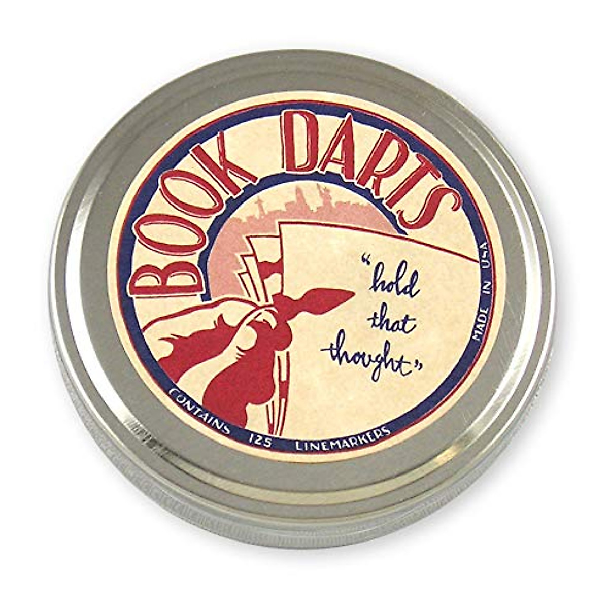 Book Darts 125 Count Tin Brass Bookmarks - Line Book Markers