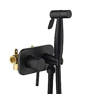 MINJING Handheld Bidet Toilet Sprayer, Shower Bidet Tap Spray Kits Cloth Diaper Sprayer Washer Toilet Cleaning Faucet Spray with Hose for Feminine Wash and Pet,Black