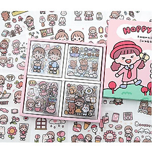 PVC Sticker,Sticker Cartoon Pattern DIY Diary Sticker Scrapbook Stationery Stickers Kawaii Stickers (Happy Day)