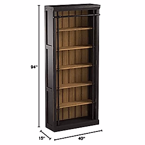 Martin Furniture Fully Assembled Aged Ebony Toulouse 6 Shelves Bookcase,