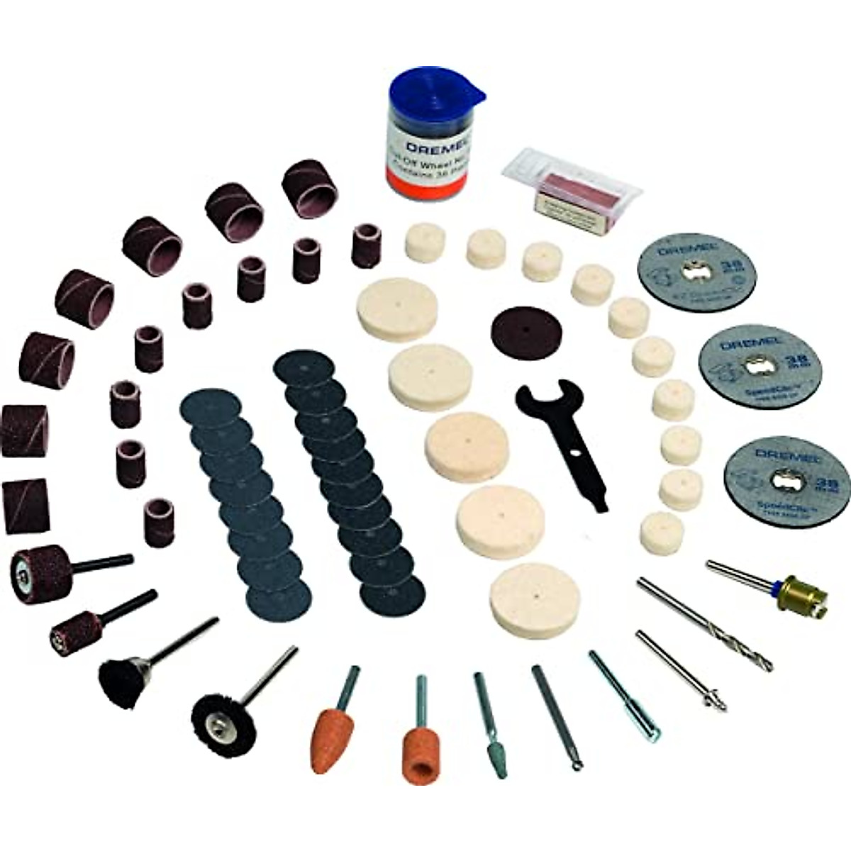 Dremel 723 EZ SpeedClic Accessory Set - 100 Rotary Tool Accessories for Cutting, Carving, Sanding, Cleaning, Grinding, Polishing, Sharpening