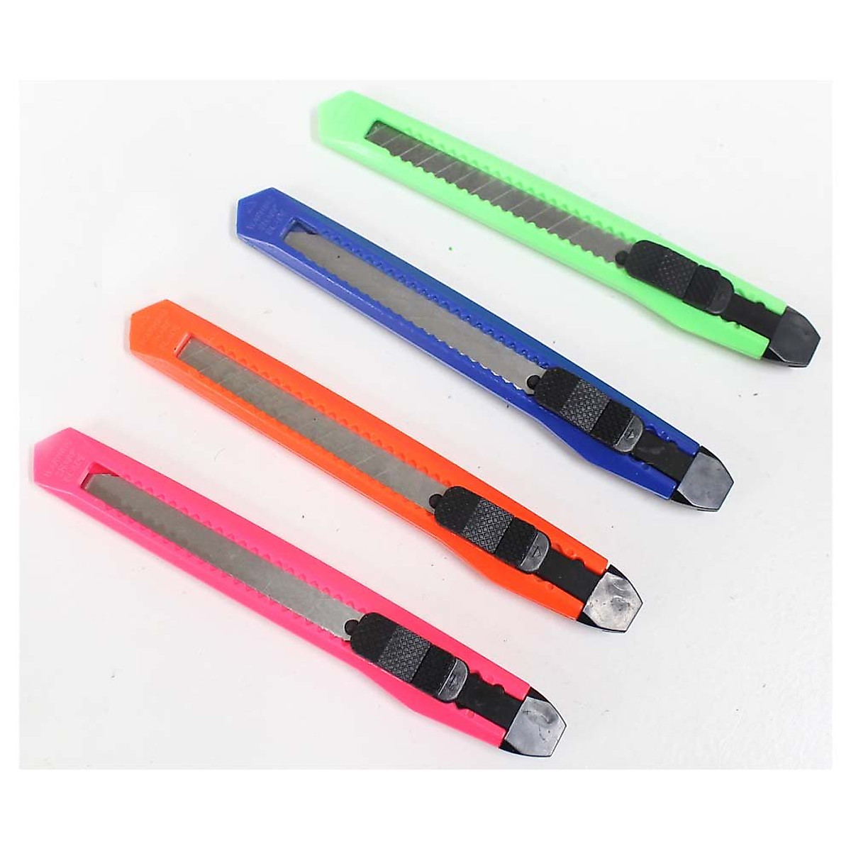 BLUE FROG (4 Pack) 5" Colorful Snap Blade Knives | Prolonged Use | Retractable
