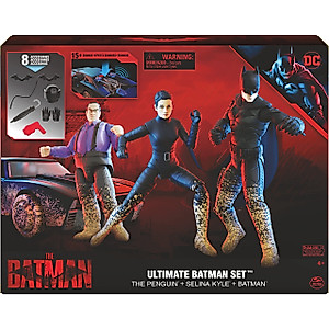DC Comics, Ultimate Batman Set w/ Exclusive 4” Batman, Selina Kyle, The Penguin Action Figures, Batmobile, Batman Movie Kids Toys, Age 4 and up (Amazon Exclusive)