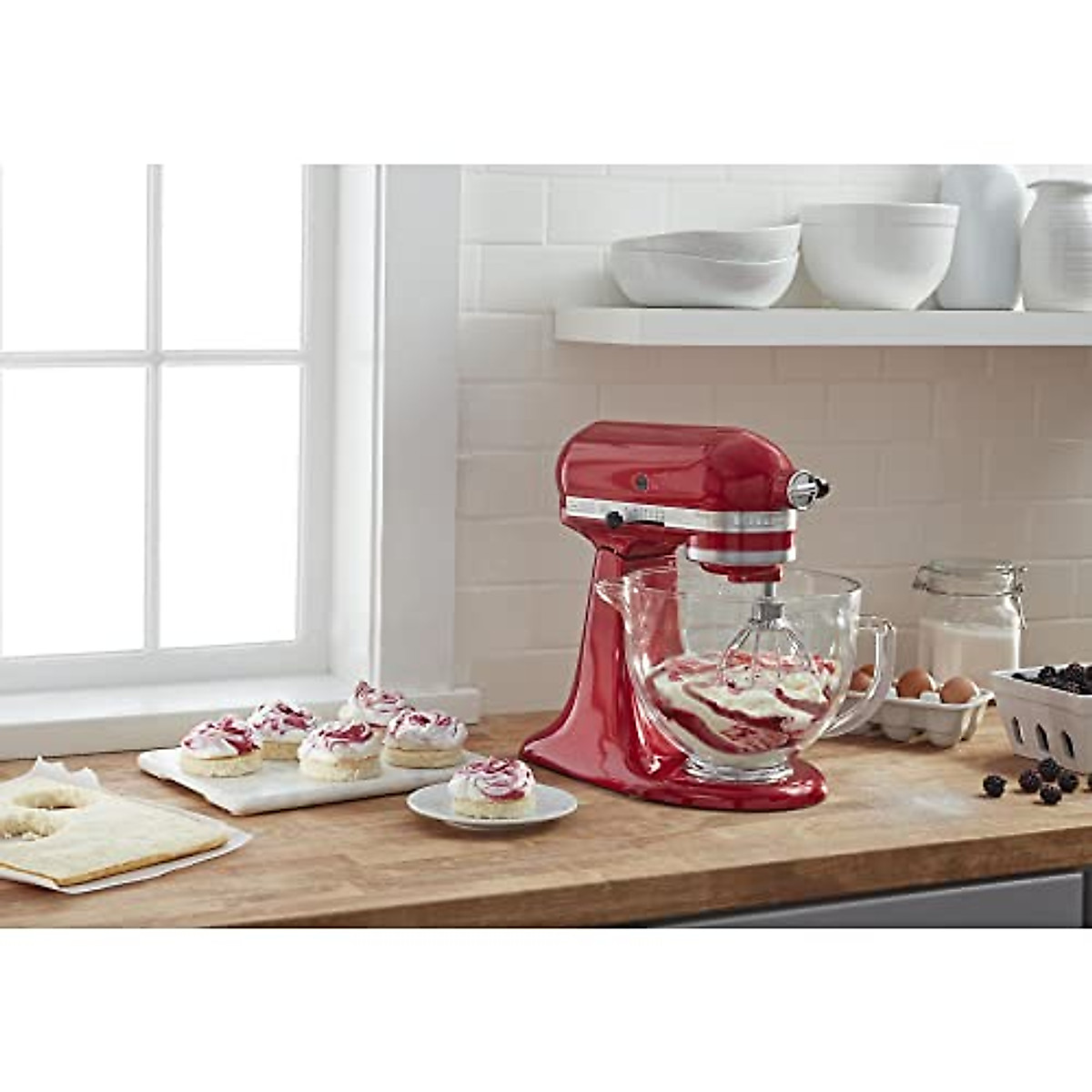 KitchenAid KSM155GBCA 5-Qt. Artisan Design Series with Glass Bowl - Candy Apple Red