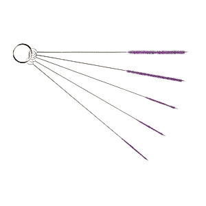 Professional Tube Cleaning Brush Set,Purple, Small 5 Pc. Kit, Long Deep Cleaning Brushes with Flexible Handles for Bottles, Straws, Pipes, Glass, Guns, and Detailing, Heavy Duty 9.8” Length