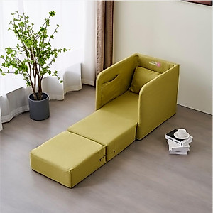 ENGERIO Folding Sofa Bed Floor Mattress 3-in-1 Convertible Sofa to Lounger Convertible Folding Sofa Bed - Sleeper Chair with Pillow for Living Room/Dorm/Guest Use/Home Office/Apartment, Single Size