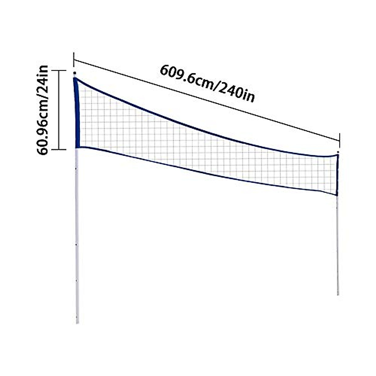 Badminton Net, Outdoor Portable Volleyball Net, Adjustable Foldable Badminton Tennis Volleyball Net with Stand Pole, for Beach Grass Park Outdoor Venues