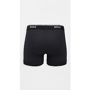 BOSS Men's 3-Pack Cotton Boxer Brief, True Black, Medium