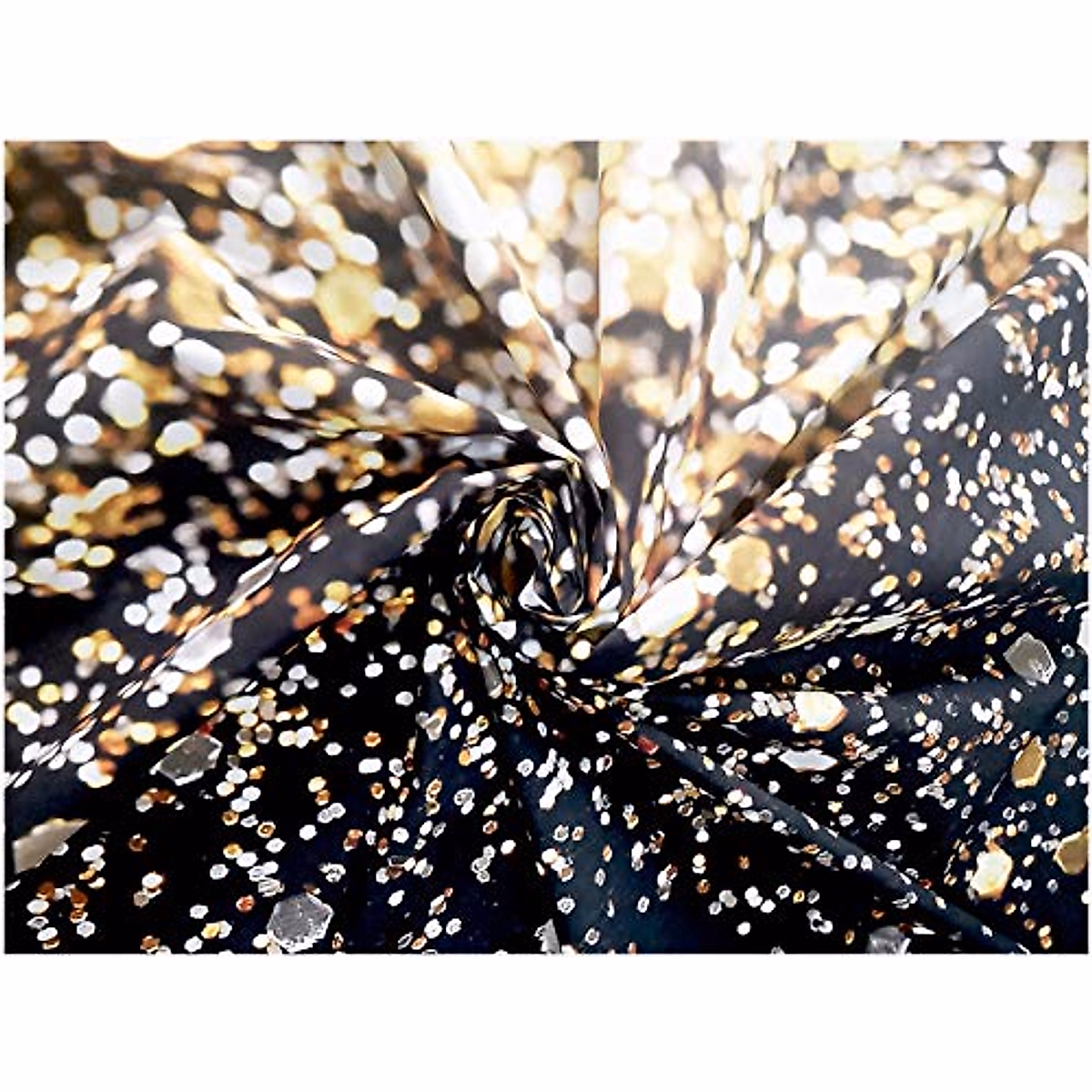 WOLADA 5x7FT Gold Backdrop Glitter Backdrop Gold Spots Bokeh Backdrop Black and Gold Backdrop Wedding Backdrop Gold Backdrop for Parties Vinyl Photography Backdrop 11412